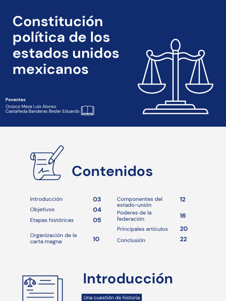 Historia y Estructura de la Constitución Mexicana | PDF | Constitución ...