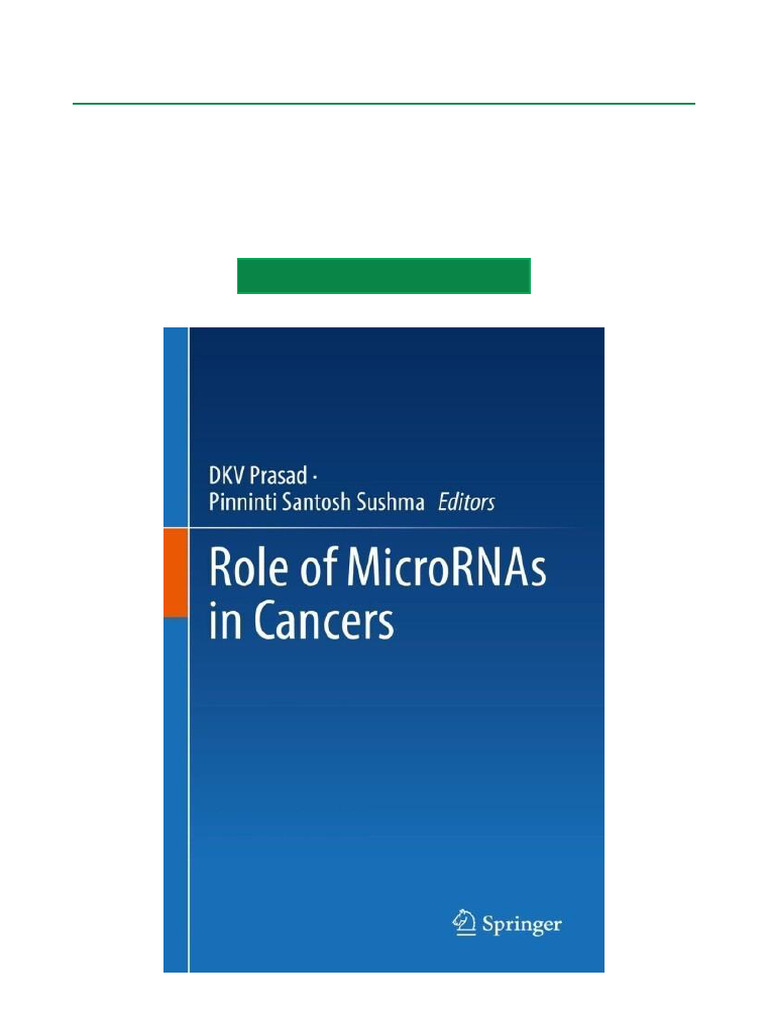 Role of MicroRNAs in Cancers Full-Resolution Download | PDF | Micro Rna ...