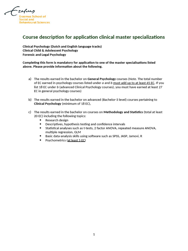 Clinical Psychology Master Application Guide | PDF | Statistics ...