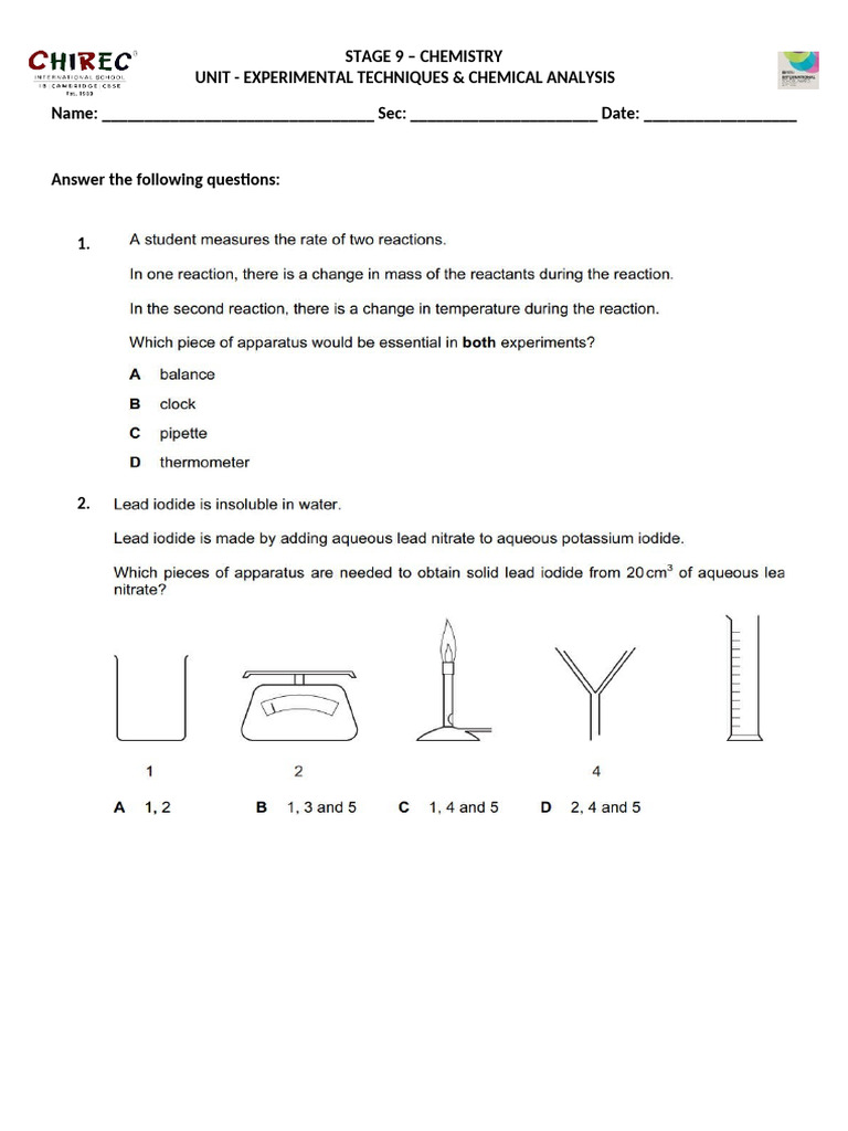 Experimental Techniques in Chemistry | PDF