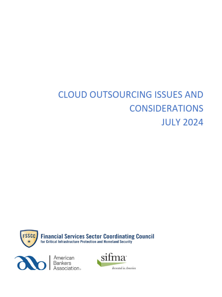 FSSCC Cloud Outsourcing Issues and Considerations July 2024 FINAL | PDF ...