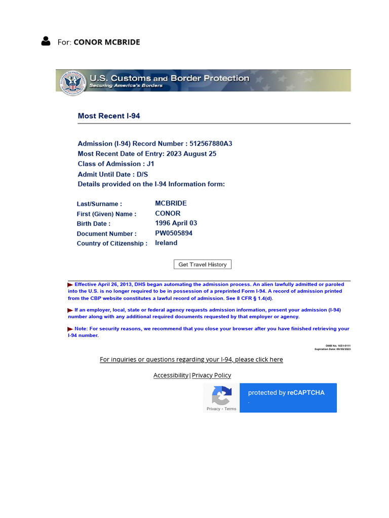 I94 - Official Website | PDF