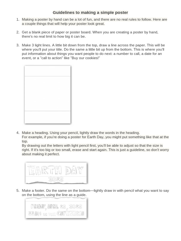 Guidelines To Making A Simple Poster | PDF