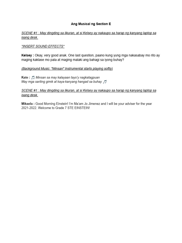 Ang Musical NG Section E | PDF