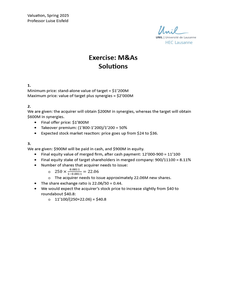 10 Exercise MAs Solutions | PDF