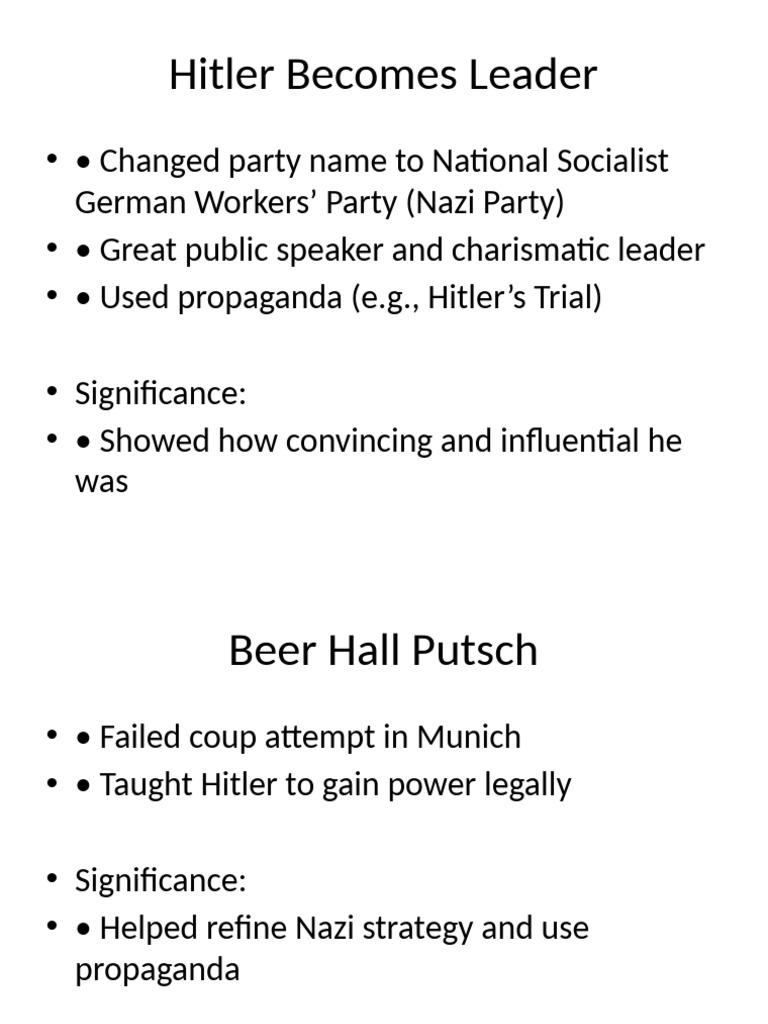 Rise of The Nazi Party Timeline | PDF
