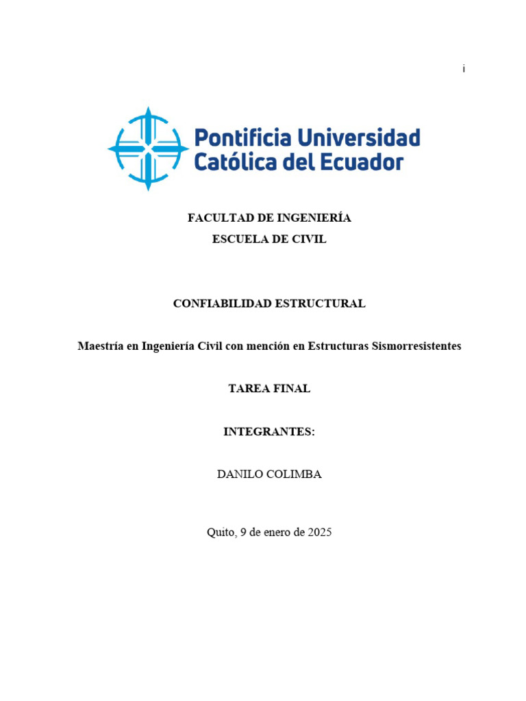 Tarea Final Danilo Colimba | PDF | Ingeniería Sísmica | Ingeniería mecánica