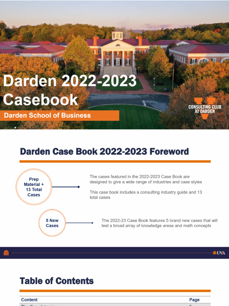 Darden Casebook 2022-2023 - Consulting Case Interview Prep | PDF
