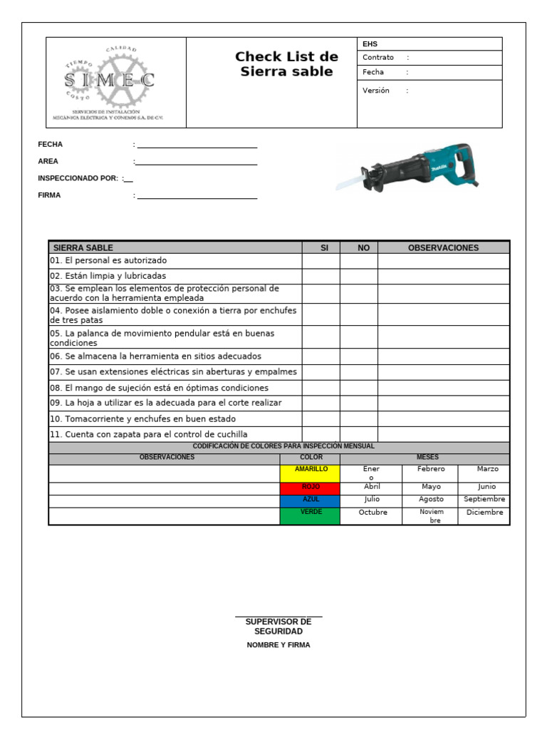 Check List Sierra Sable Rev. 0 | PDF
