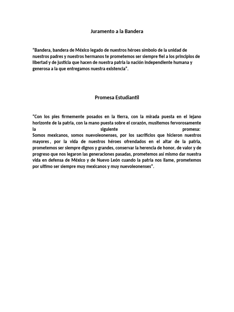 Juramento A La Bandera | PDF
