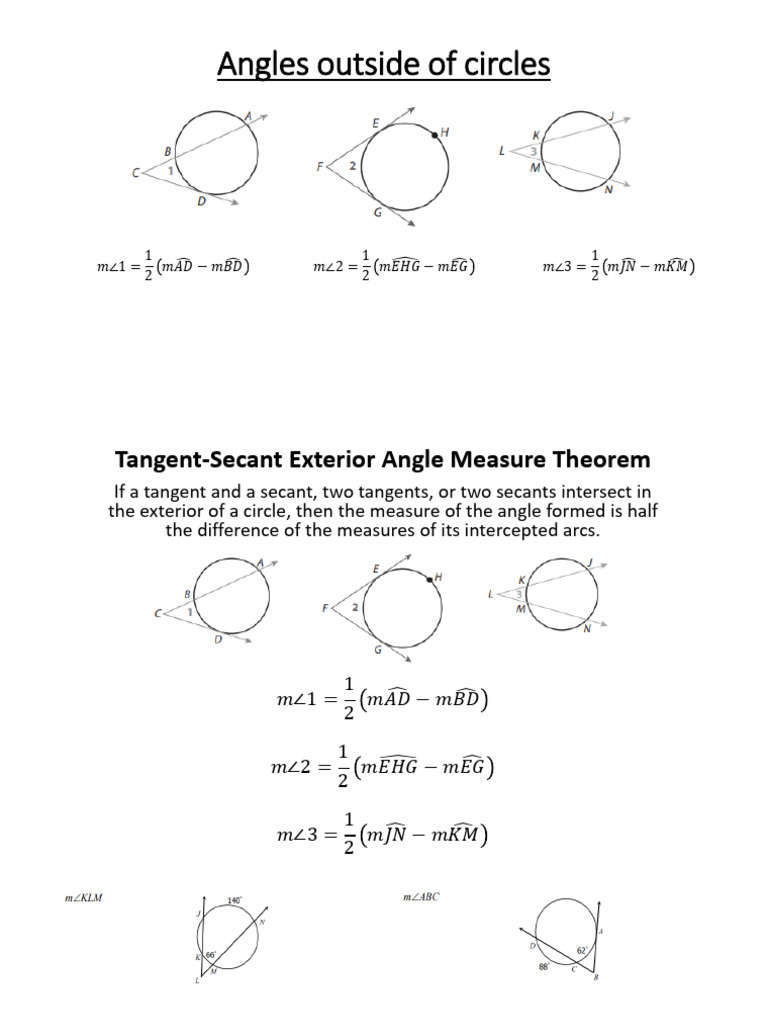 9.3b Angles outside of Circles | PDF