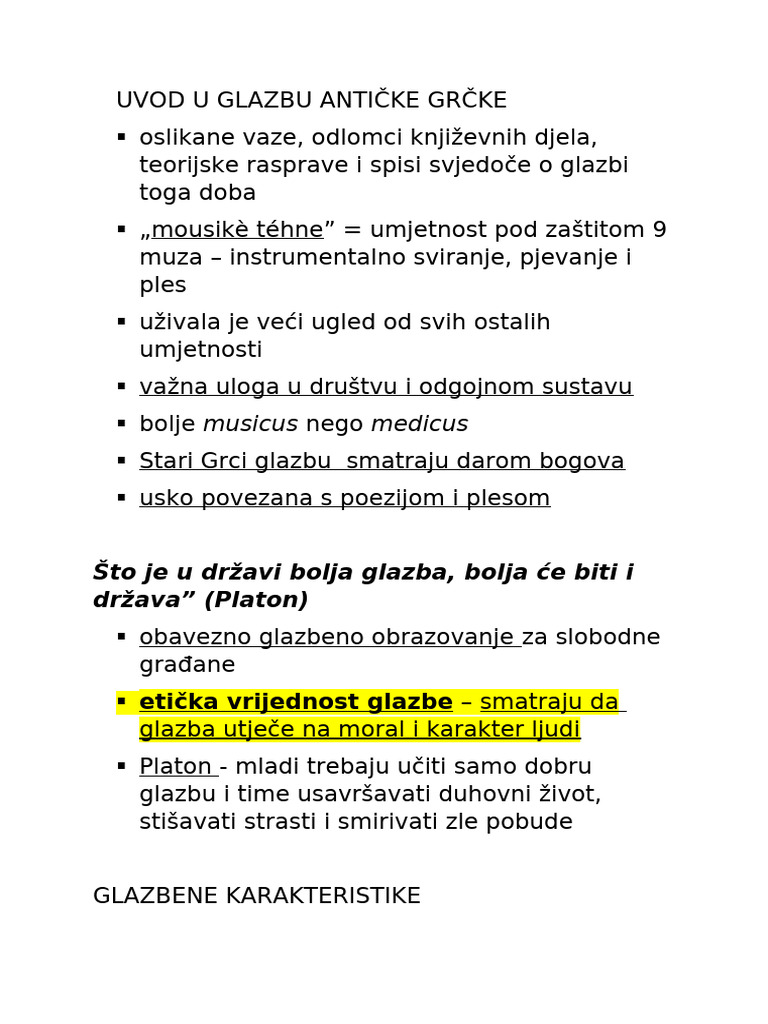 GLAZBENI - Glazba Starog Vijeka E.E | PDF