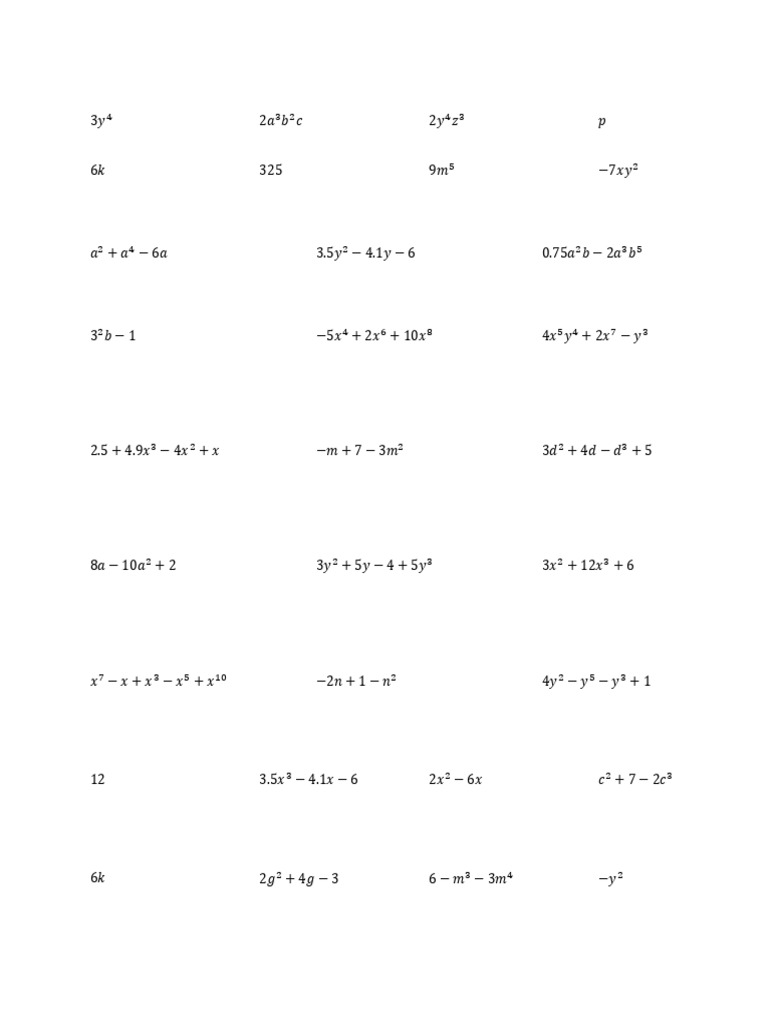 8-0 Introduction To Polynomials (Your Turn) | PDF