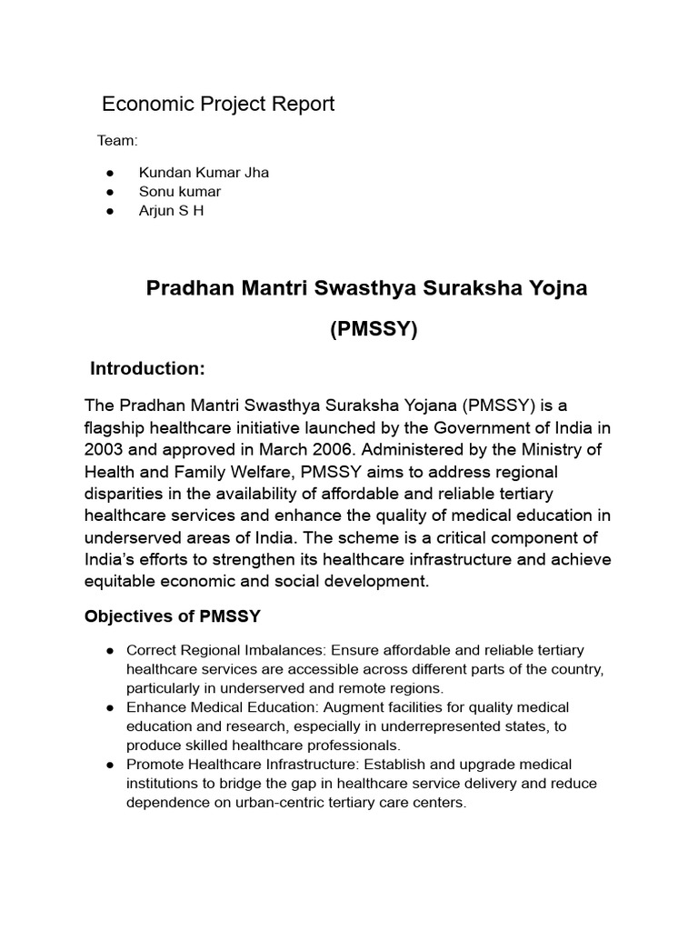 PMSSY: Enhancing Healthcare Equity | PDF | Health Care | Infrastructure