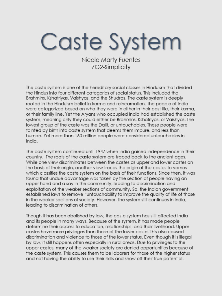 Caste System | PDF
