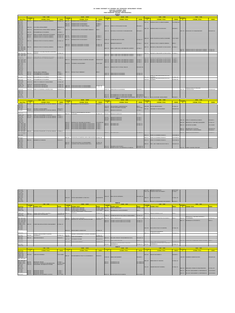 2022 2023-1st-Trim Lect Time-Table Final | PDF | Economics | Economies