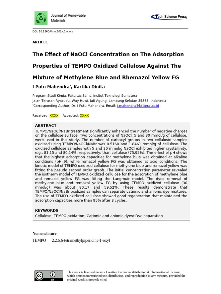 JRM 53001 Manuscript 79536 1 | PDF | Adsorption | Applied And Interdisciplinary Physics