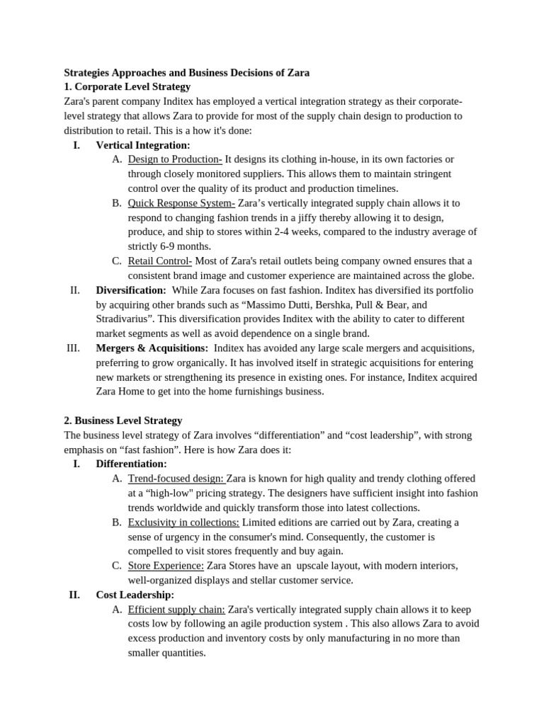 Strategies Approaches ZARA | PDF | Retail | Pricing
