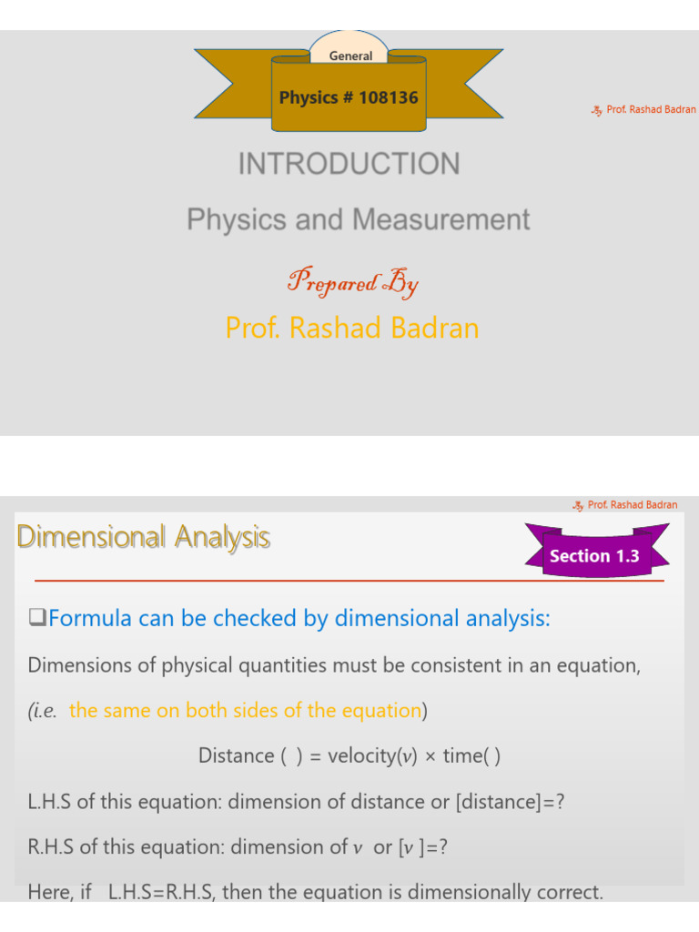 Dimension Analysis 033454 | PDF | Classical Mechanics | Mechanics