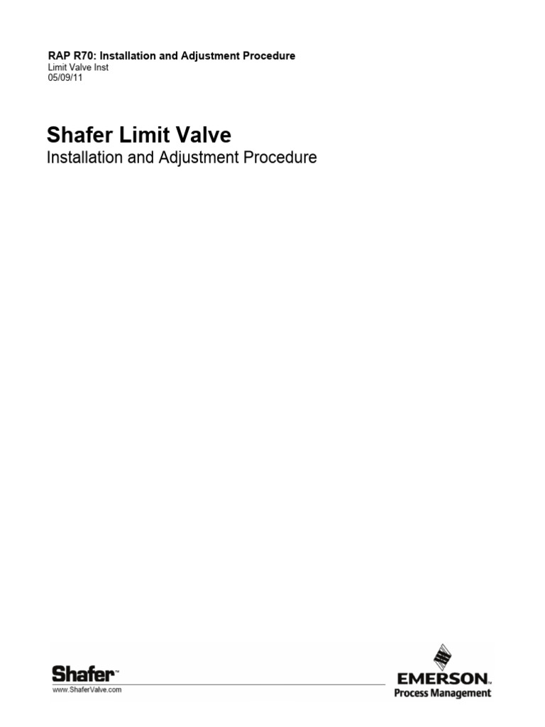 Shafer Limit Valve Installation Guide | PDF | Valve | Actuator