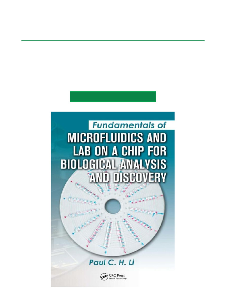 Fundamentals of Microfluidics and Lab On A Chip For Biological Analysis and Discovery - 1st ...