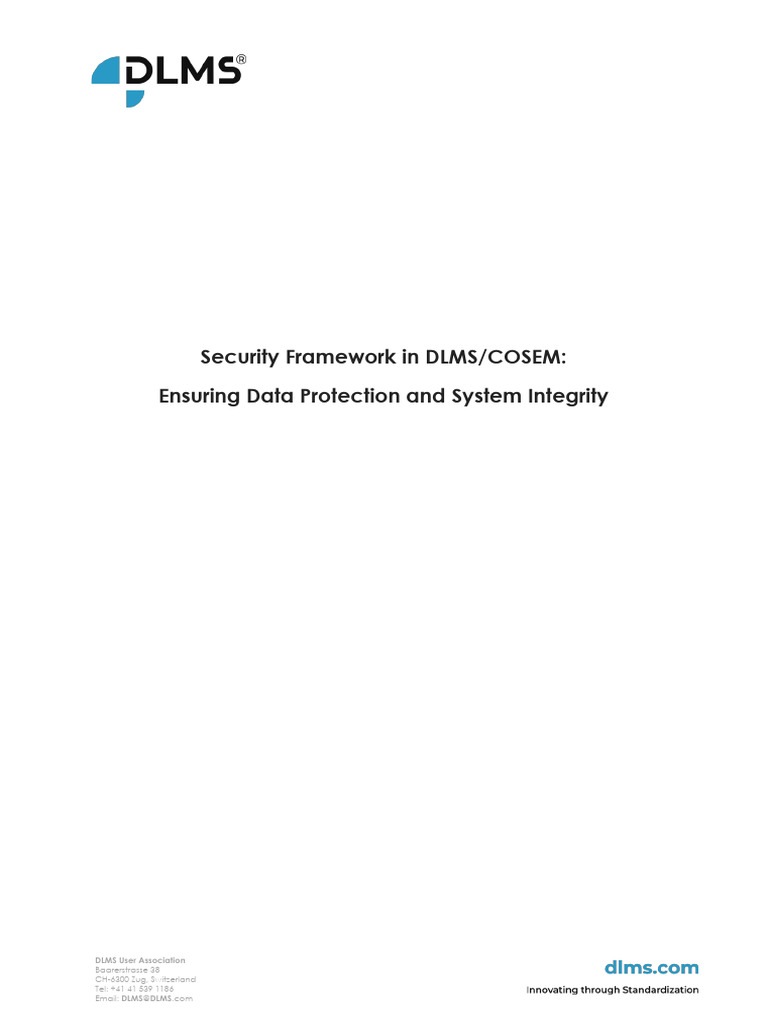 Security Framework in DLMS Whitepaper - 2024 | PDF | Public Key Cryptography | Key (Cryptography)