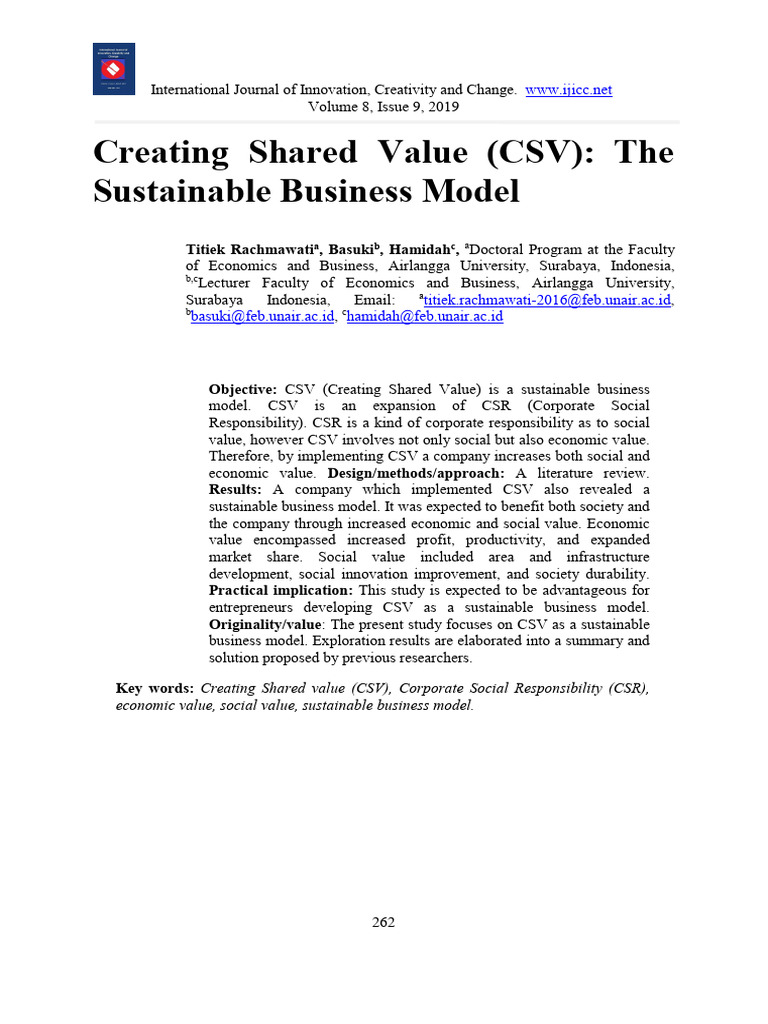 Creating Shared Value (CSV)_ The | PDF | Corporate Social Responsibility | Sustainability