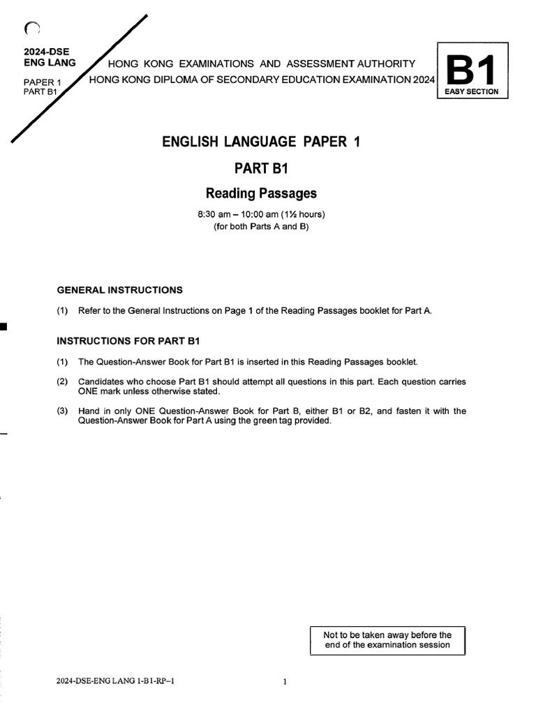 2024 Paper 1 (B1) . | PDF