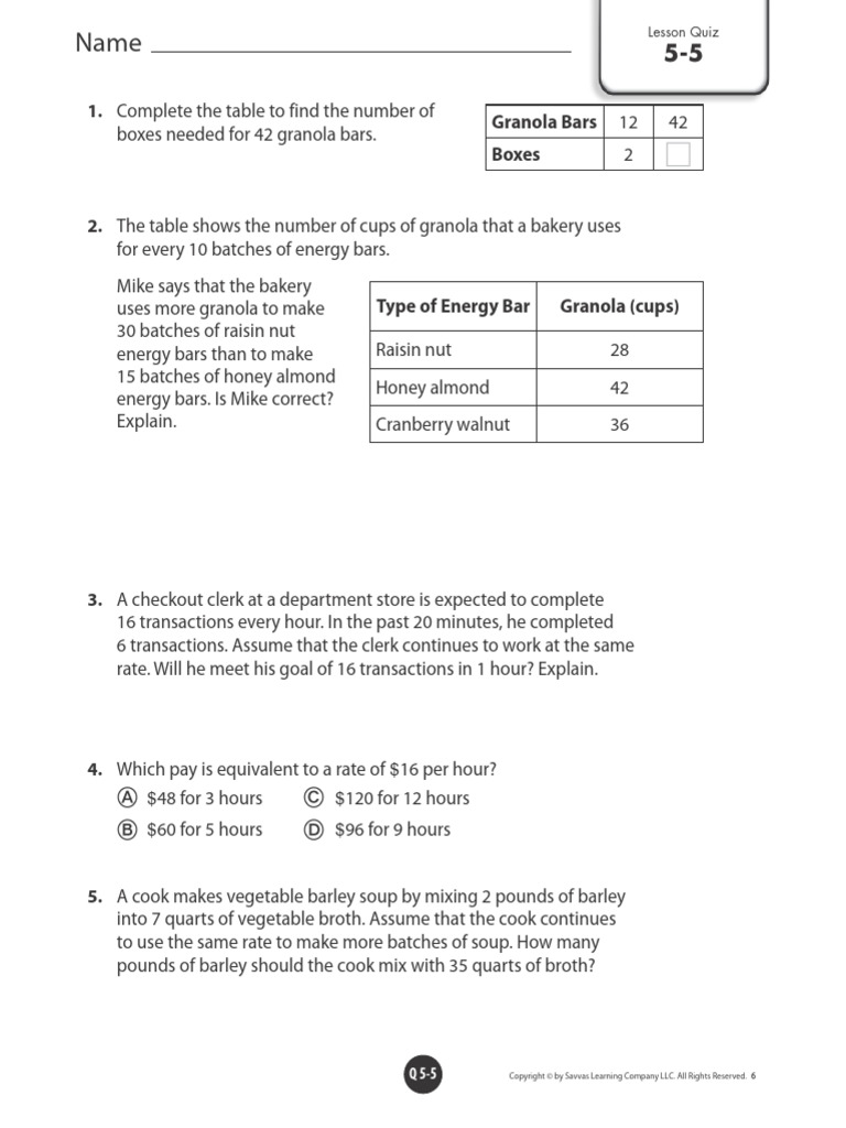 Granola Usage for Energy Bar Batches | PDF