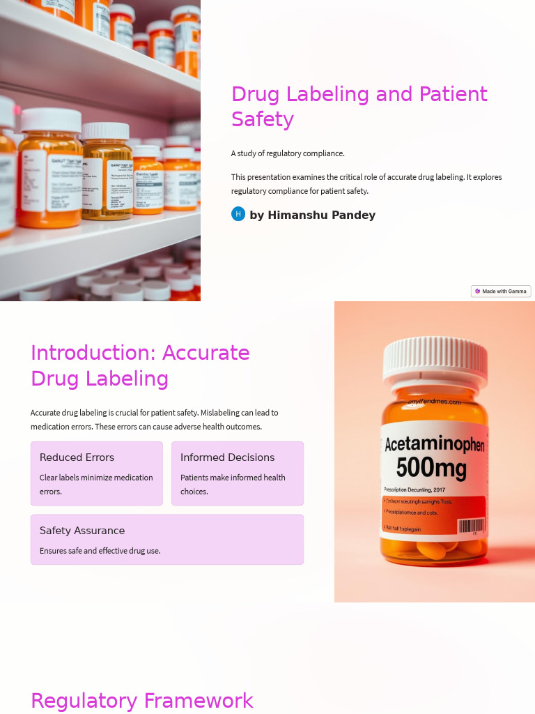 Drug Labeling and Patient Safety | PDF | Patient Safety | Food And Drug ...