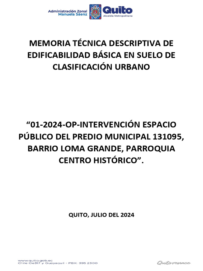 memoria_tÉcnica_descriptiva_de_edificabilidad_bÁsica | PDF | Residuos | Papel
