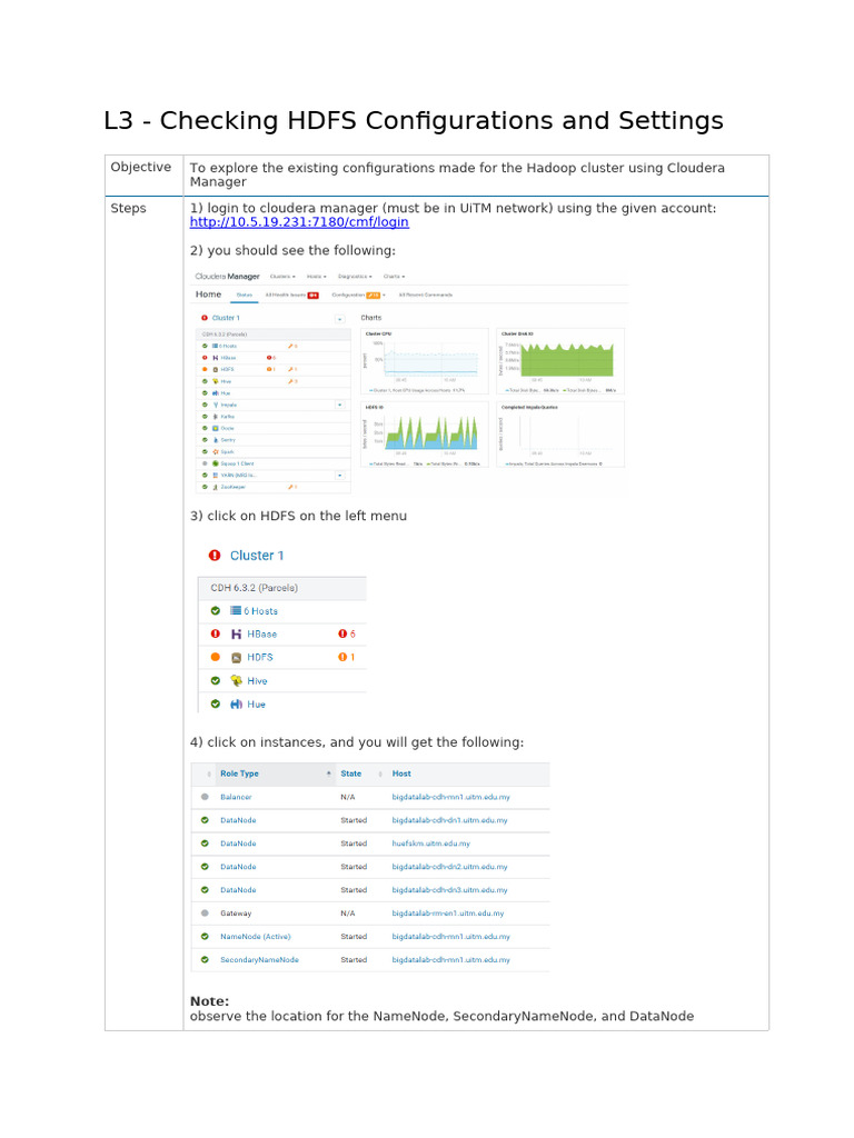 L3 Checking HDFS configuration | PDF