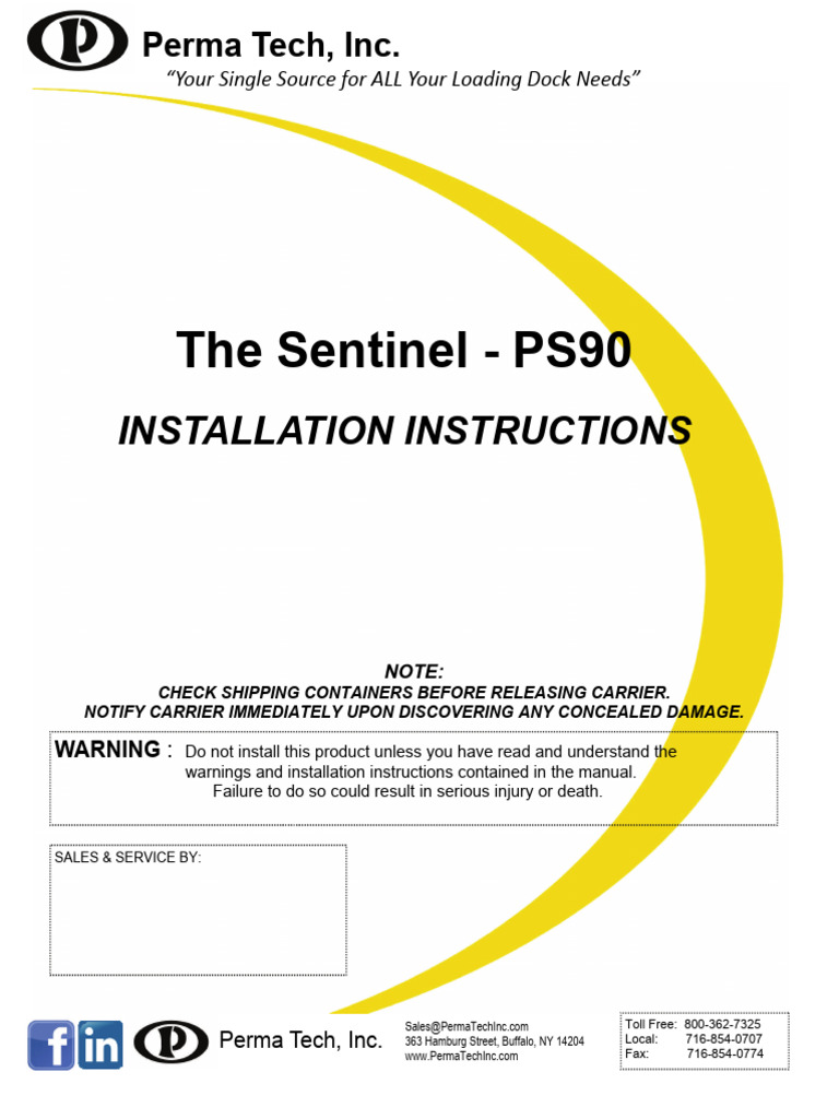 Installation Sentinel PS90 Booklet | PDF | Legal Liability | Implied ...