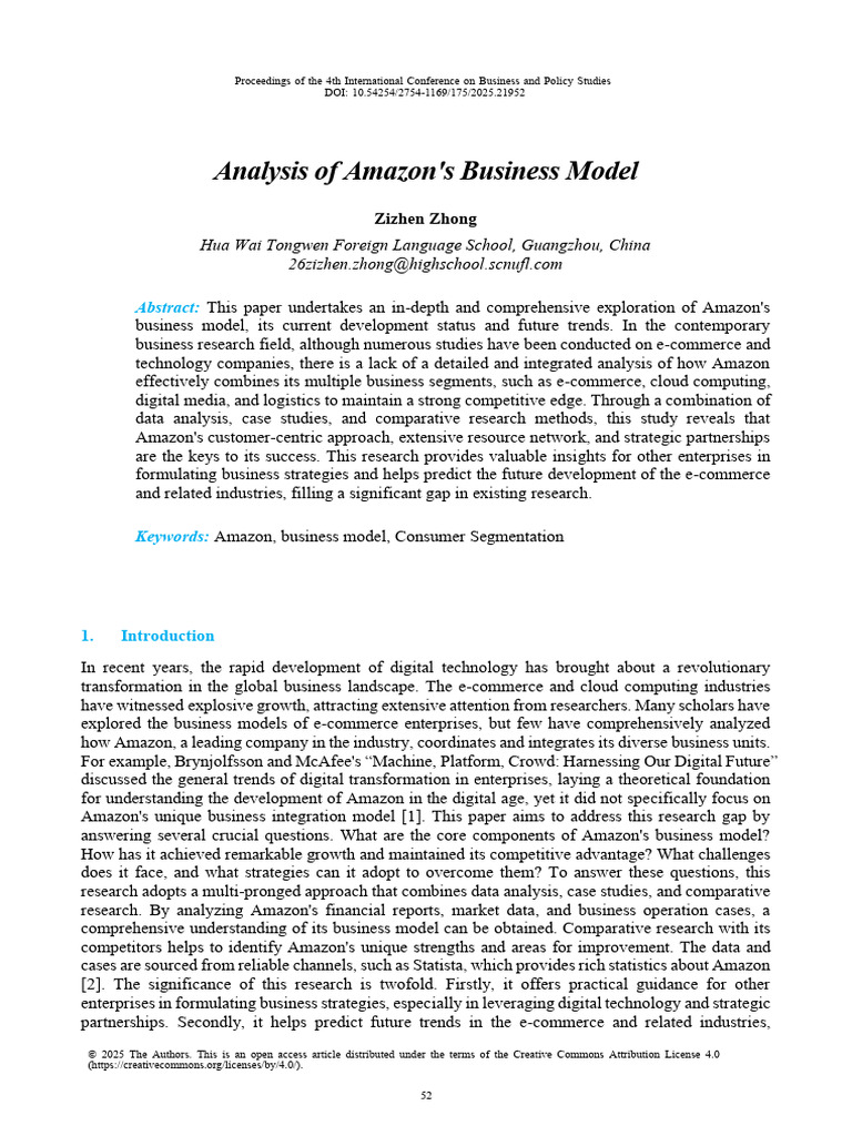 Analysis_of_Amazons_Business_Model | PDF | E Commerce | Cloud Computing