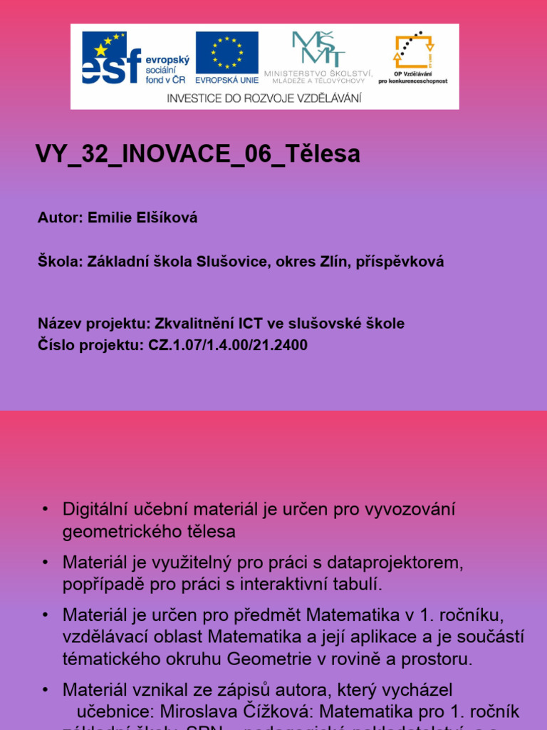 Vy 32 Inovace 06 Tlesa-Krychle 41 | PDF