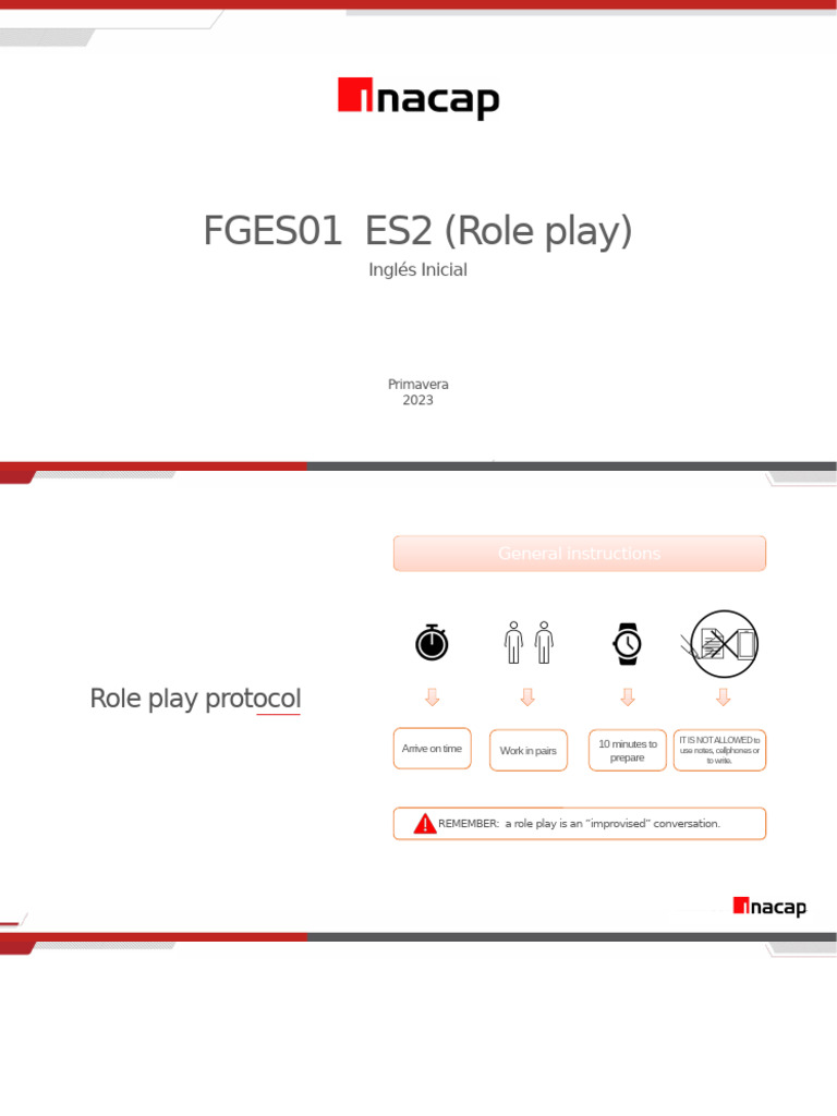 Fges01 Es2 Role Play Official Situations | PDF