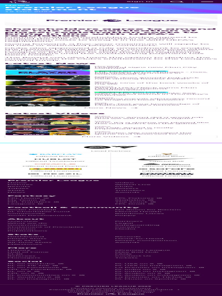 Premier League Statement | PDF | Premier League