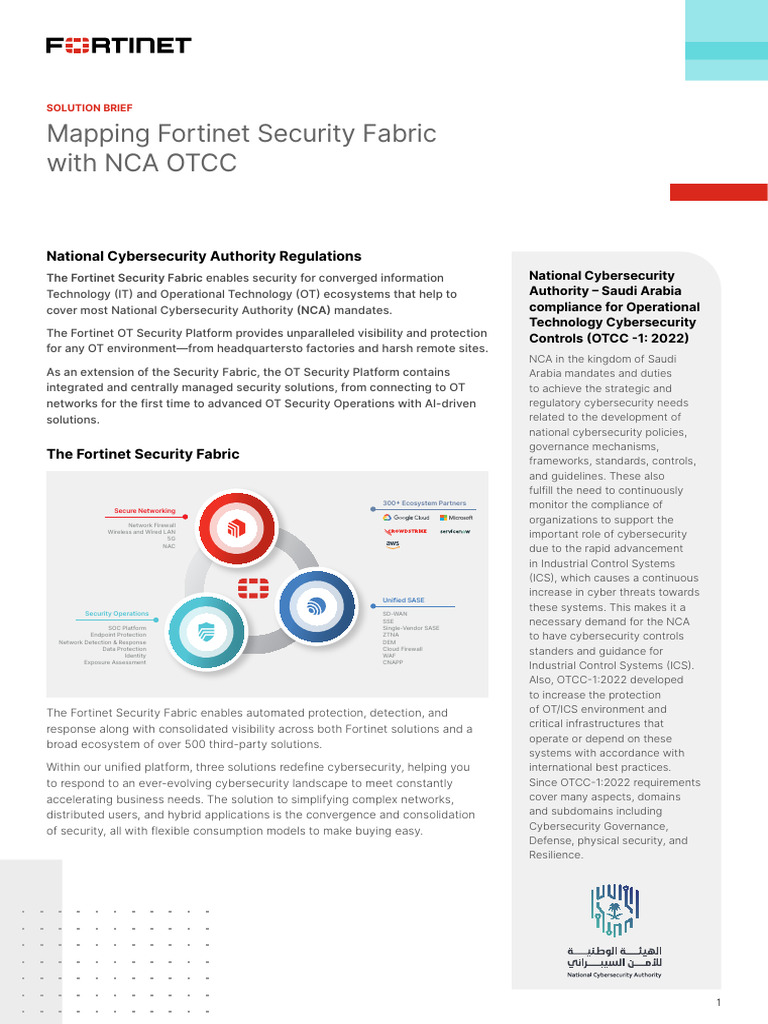 Mapping Fortinet Security Fabric With NCA OTCC 1745591129 | PDF | Security | Computer Security