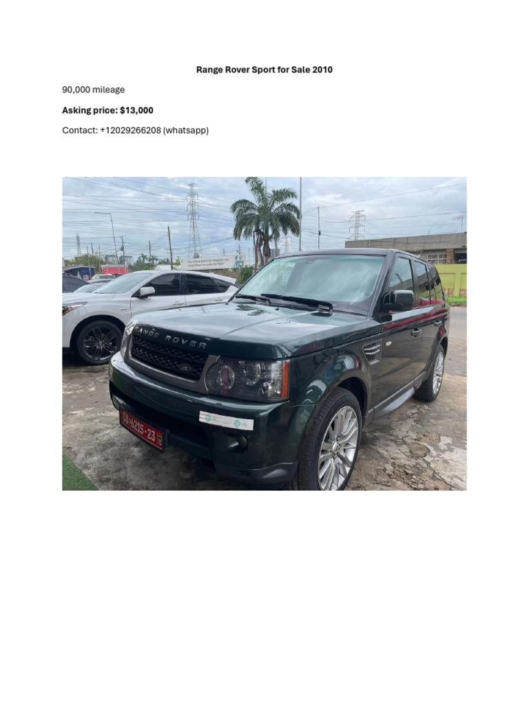 Range Rover Sport For Sale 2010 | PDF