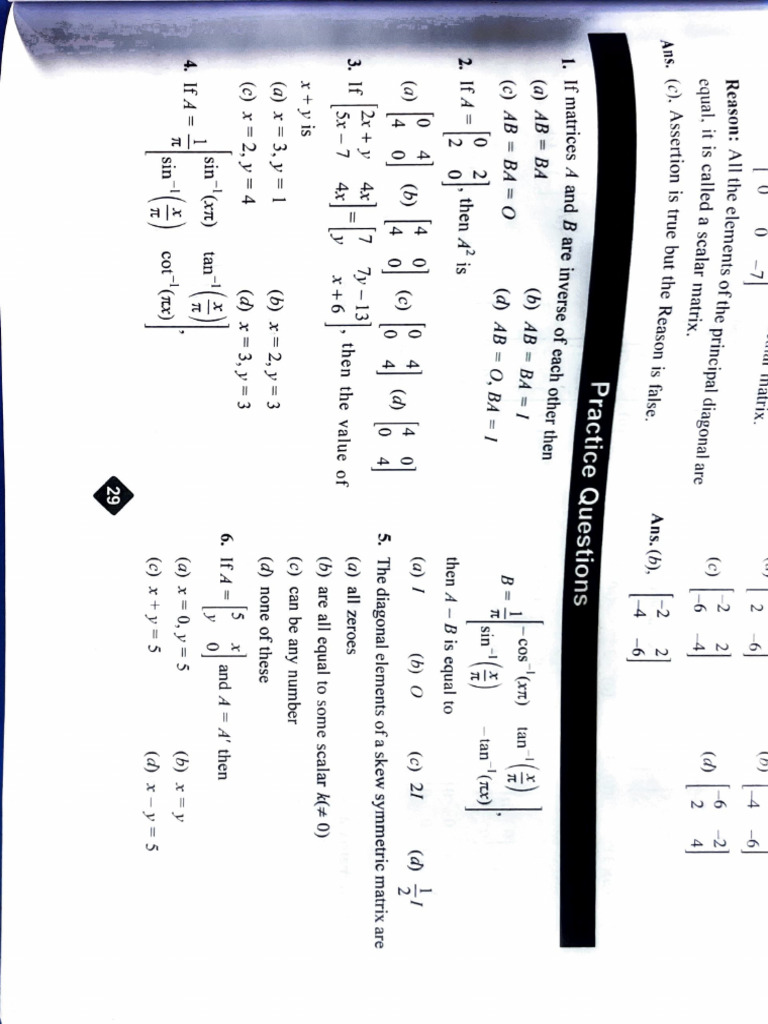 Matrices and Determinants | PDF | Matrix Theory | Mathematics