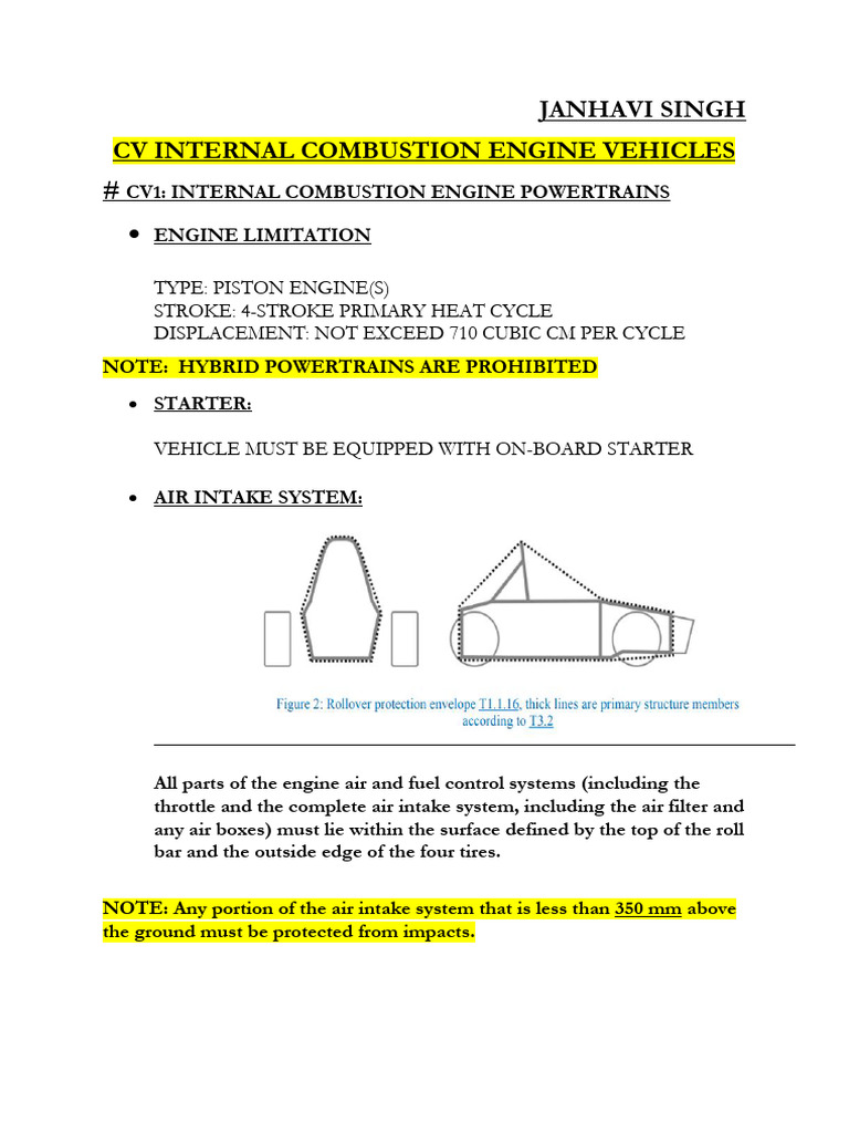 CV Internal Combustion Engine Vehicles | PDF | Throttle | Internal ...