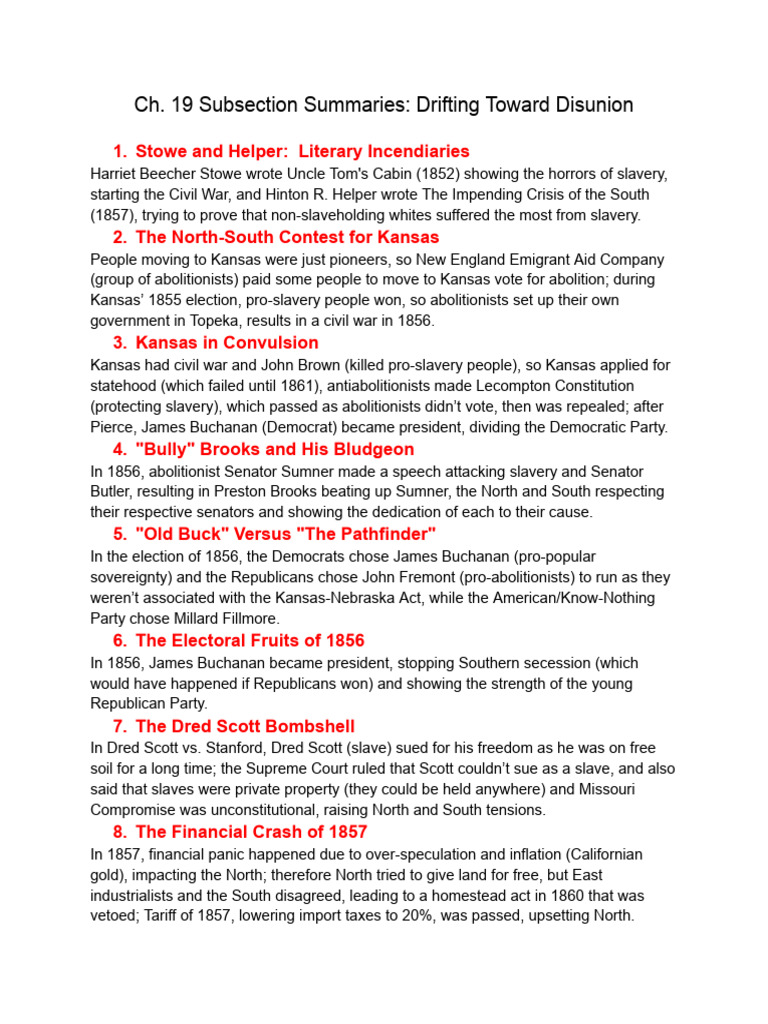 Ch. 19 Subsection Summaries (17 Sections in The Chapter) | PDF ...