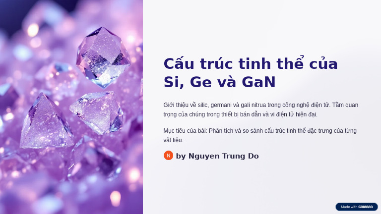 Cau Truc Tinh The Cua Si Ge Va GaN | PDF