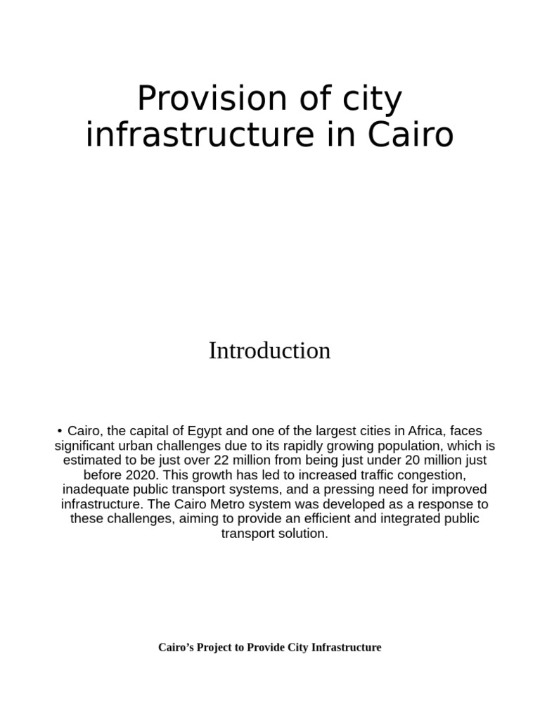 Provision of City Infrastructure in Cairo | PDF | Economies