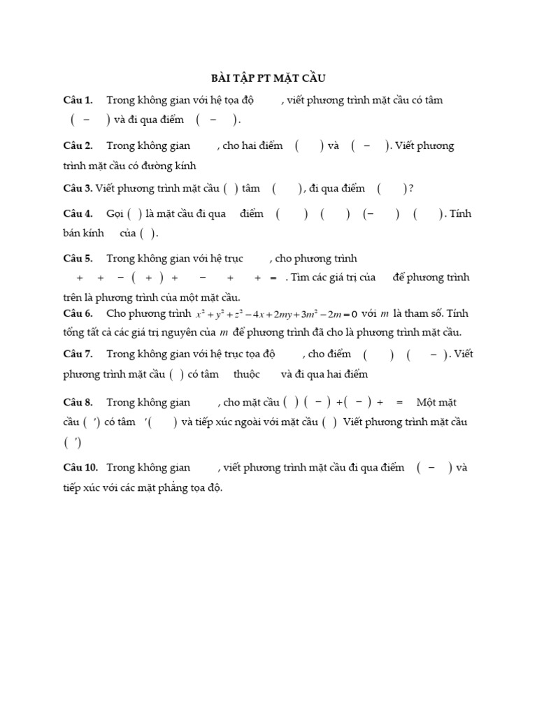 BTVN PT MẶT CẦU | PDF