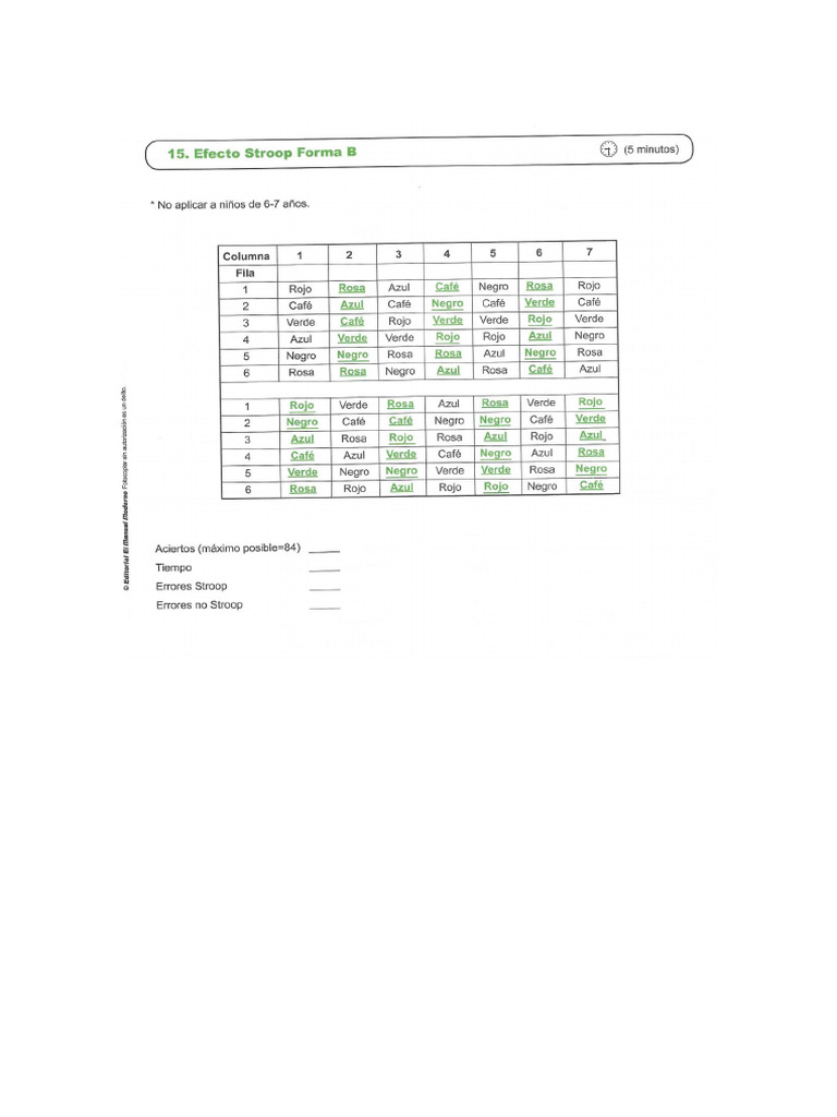 RESPUESTA STROOP B | PDF