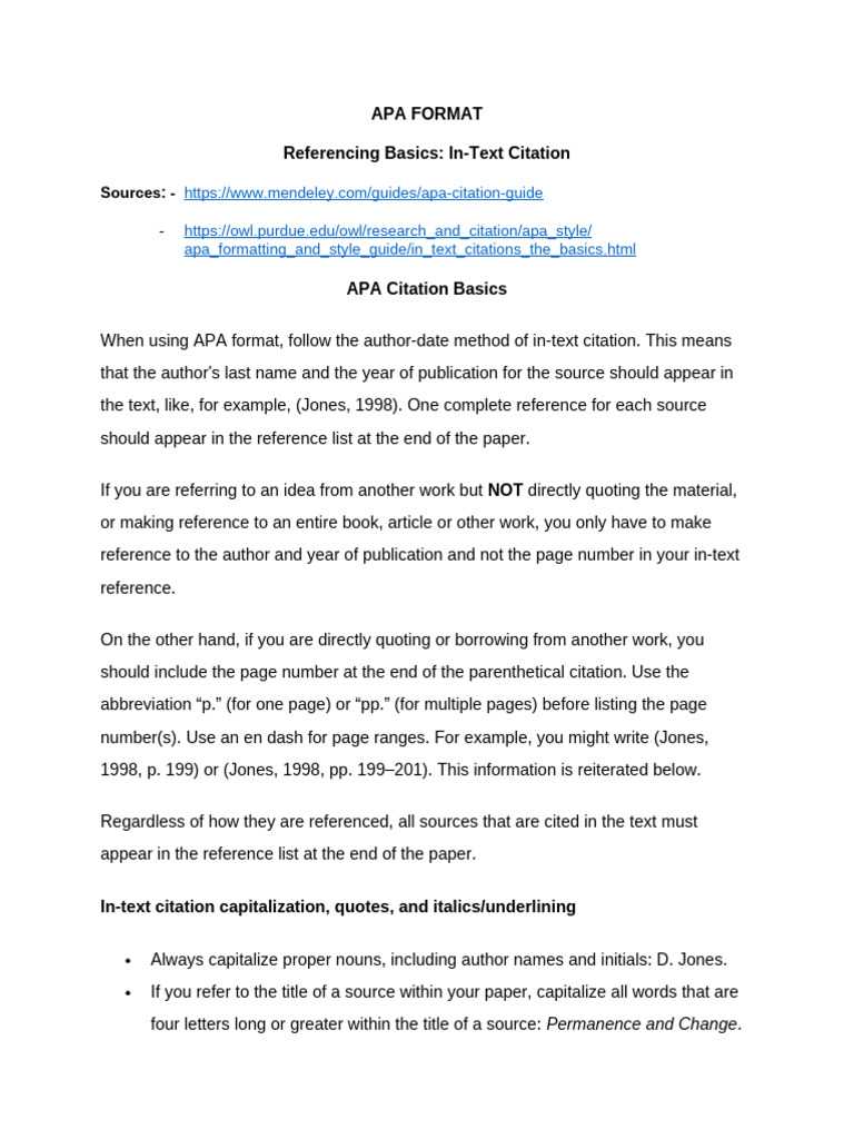 APA Format | PDF | Citation | Apa Style