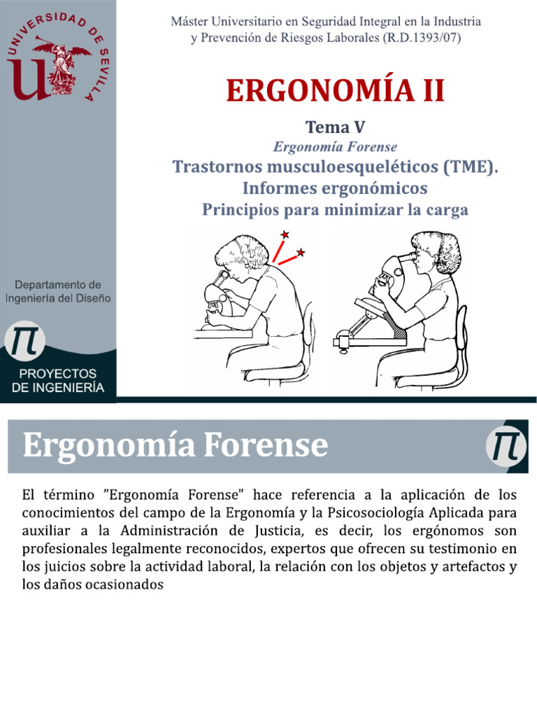 Tema 5 Ergonomía Forense (TME) E II | PDF