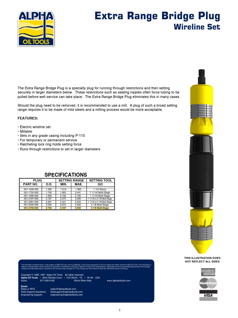 Extra Range Bridge Plug Specifications | PDF