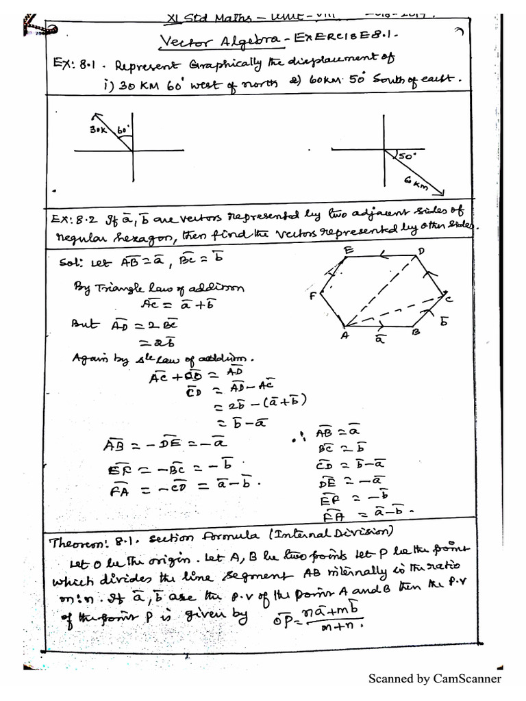 Chapter 8 - Vector Algebra Solutions | PDF